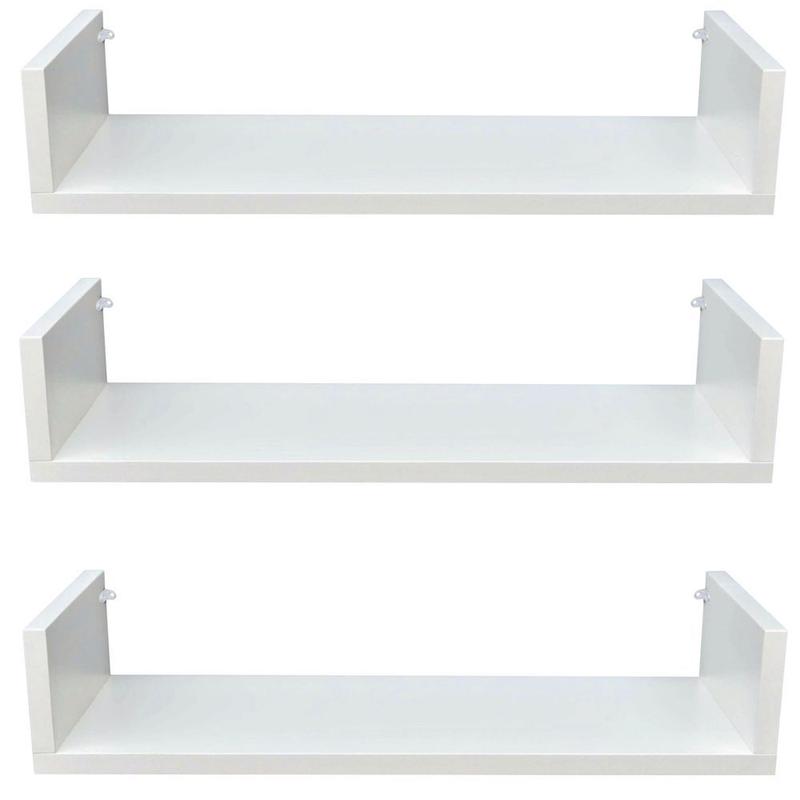 Kit 3 Prateleiras U Mdf 50x25 Branco Nicho Livros Revista - LOJA DO MDF ...