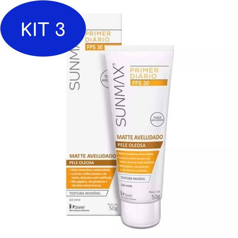 Kit 3 Protetor Solar Sunmax Fps 30 Matte Aveludado 50g - Protetor Solar ...