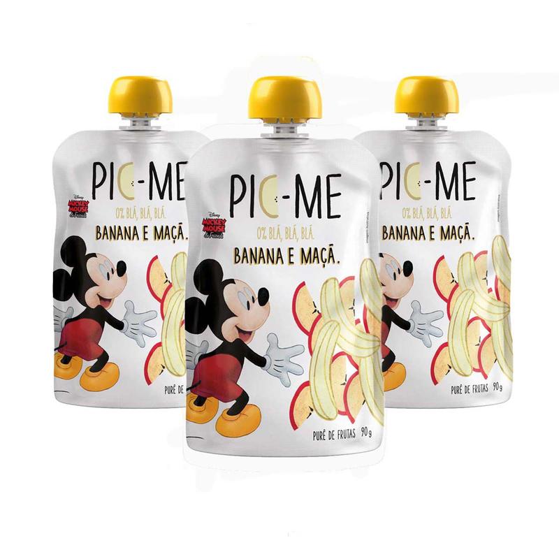 Kit 3 Purê Pic-me Disney Banana E Maçã 90 Grs Cada - Picme - Papinha ...