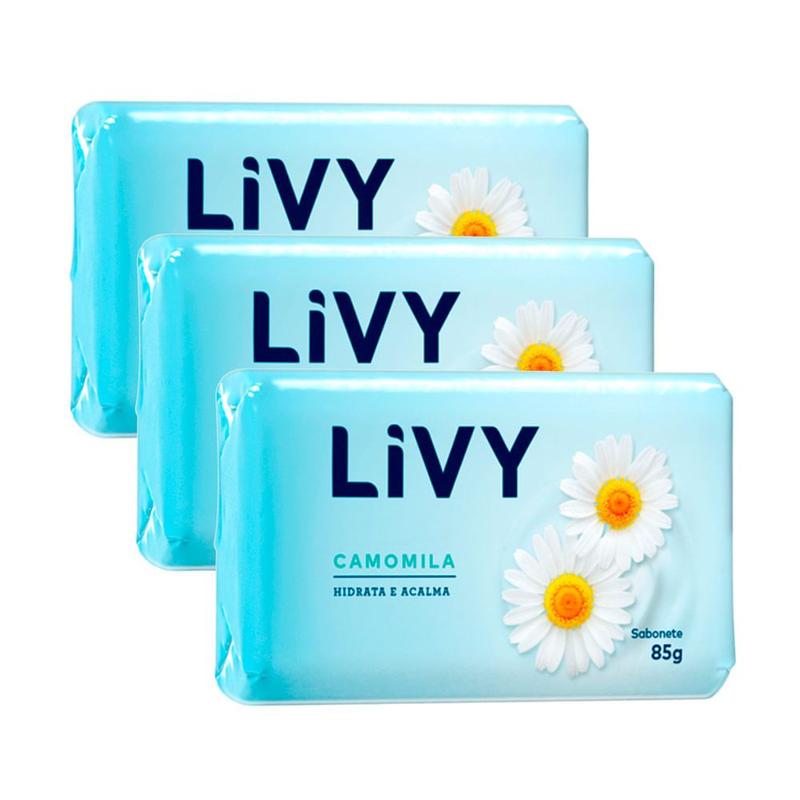 Kit 3 Sabonete em Barra Livy Camomila 85g - Sabonete - Magazine Luiza