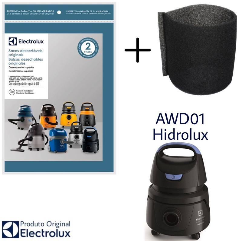 Kit 3 Sacos Aspirador de Pó Electrolux Original + Filtro - Hidrolux ...