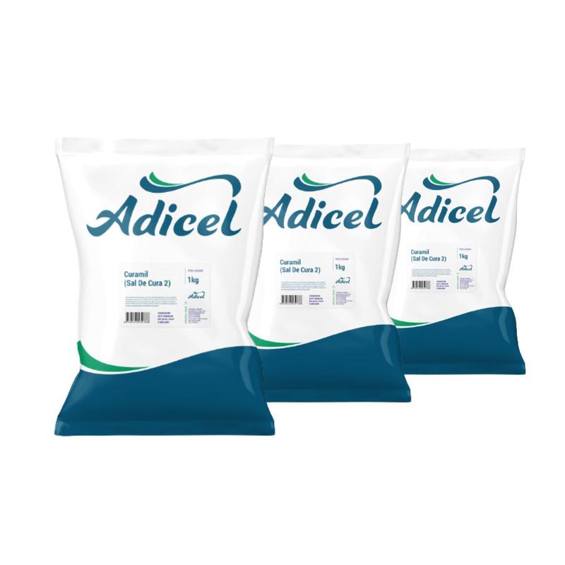 Kit 3 Sal de Cura 2 (Curamil) - 1kg Cada - Adicel Ingredientes ...