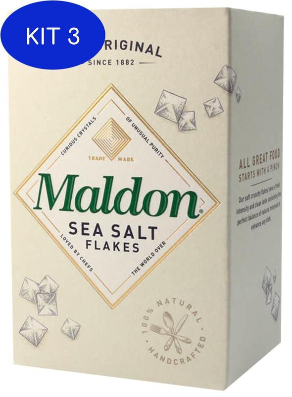 Kit 3 Sal Marinho Em Flocos Maldon 250G - Maldon Salt - Sal - Magazine ...