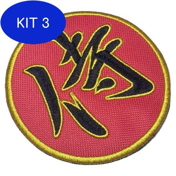 Kit 3 Samurai Kanji ATM172T Patch Bordado para Kimono Arte Marcial ...