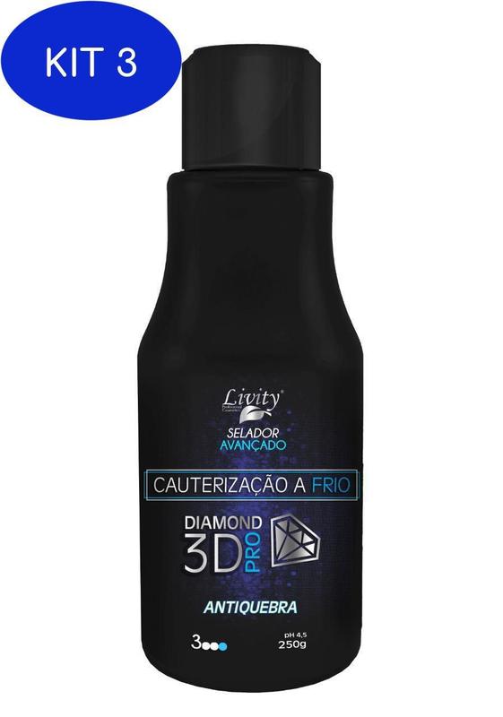 Kit 3 Selante Capilar Diamond 3D Pro Livity 250 G - Livity Cosmetics ...