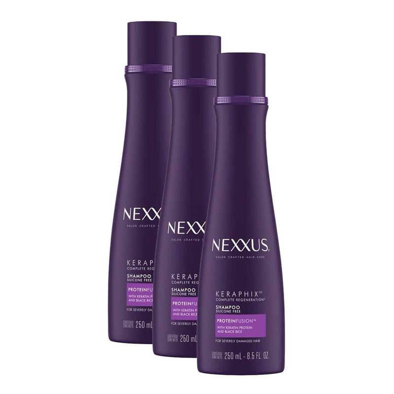 Kit 3 Shampoo Nexxus Keraphix Complete Regeneration sem Silicone 250ml ...