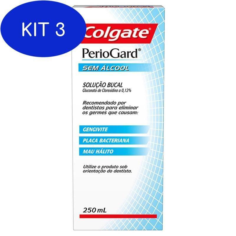Kit 3 Solução Bucal Periogard Sem Álcool 250 Ml - Colgate ...