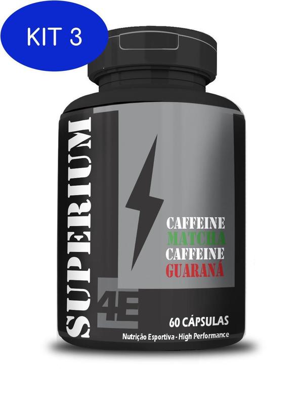 Kit 3 Superium Matchá + Guaraná 600Mg 60 Cápsulas - 4Elementos ...