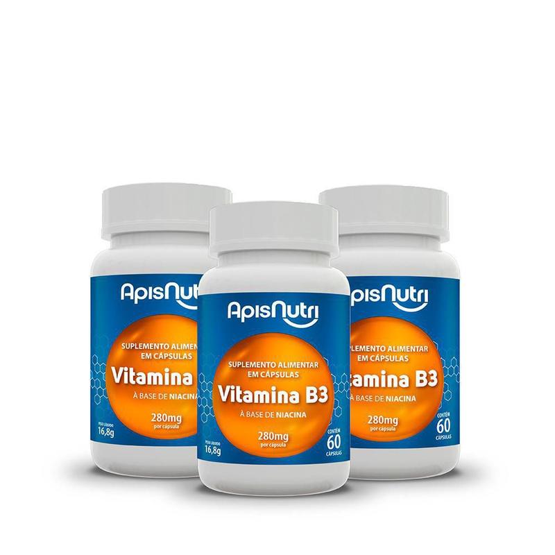 Kit 3 - Suplemento De Vitamina B3 - 60 Capsulas - Dna Verde - Apisnutri ...