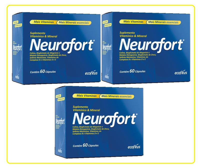 Kit 3 Suplemento Neurofort Cognis 60Cps - Ecofitus - Multivitamínico ...