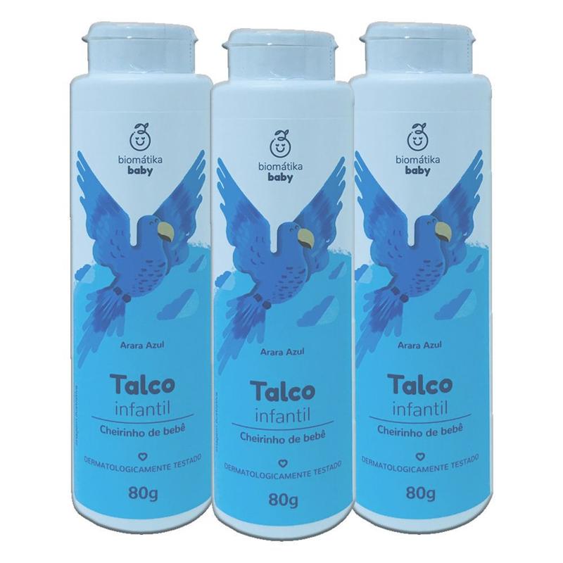Kit 3 Talcos Infantil Perfume de Bebê Biomátika 80g - Desodorante para ...