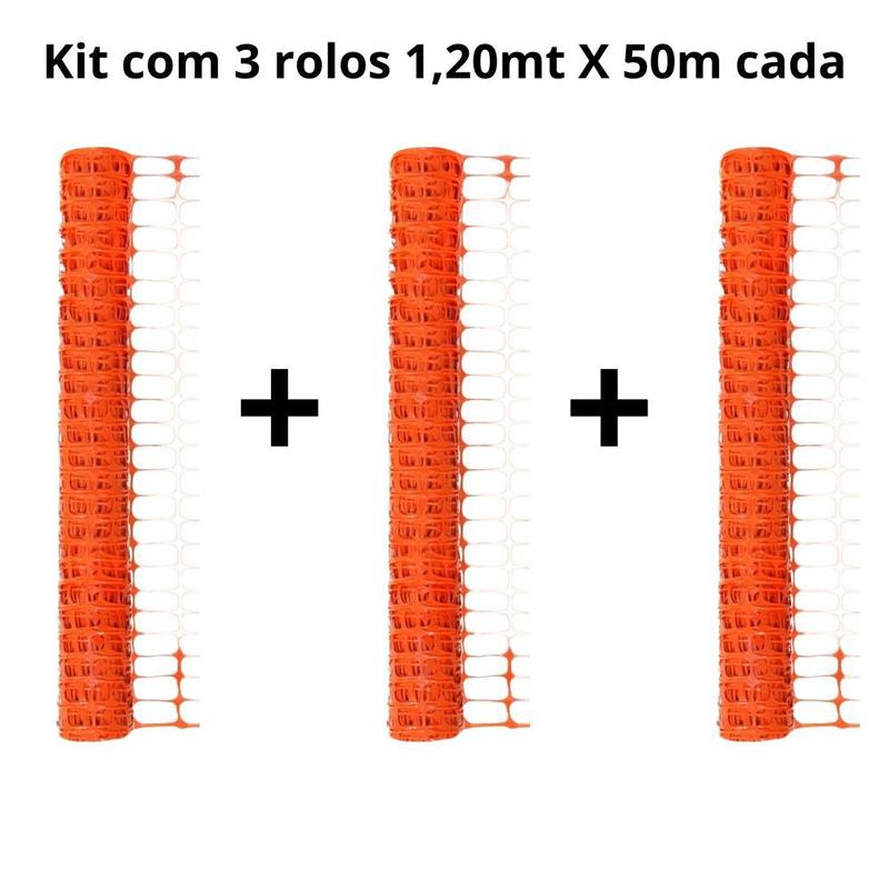 Kit 3 Telas Tapume Laranja 1,20m X 50mts Obras Construção - PLASTICOR ...