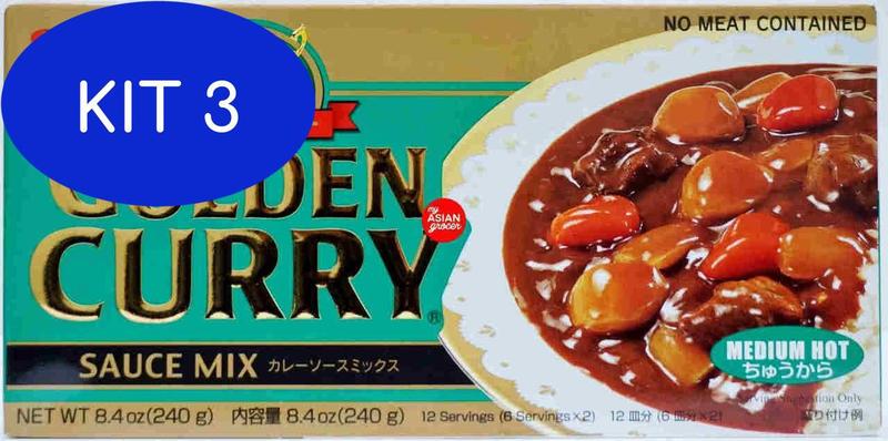 Kit 3 Tempero Golden Curry Com Sabor Picante Nível Médio S&B - Tempero ...