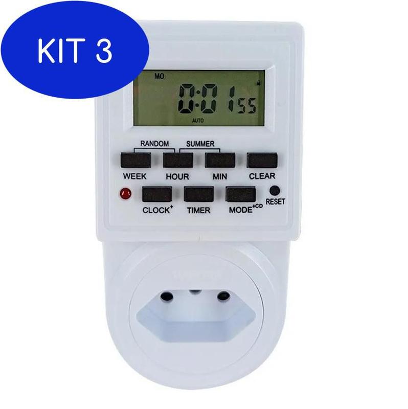Kit 3 Timer Piscina Temporizador Digital Automático Bivolt - Jiaxi ...