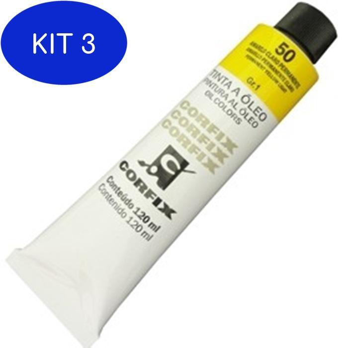 Kit 3 Tinta a Óleo Corfix 120ml 050 Amarelo Claro Permanente - Tinta a ...