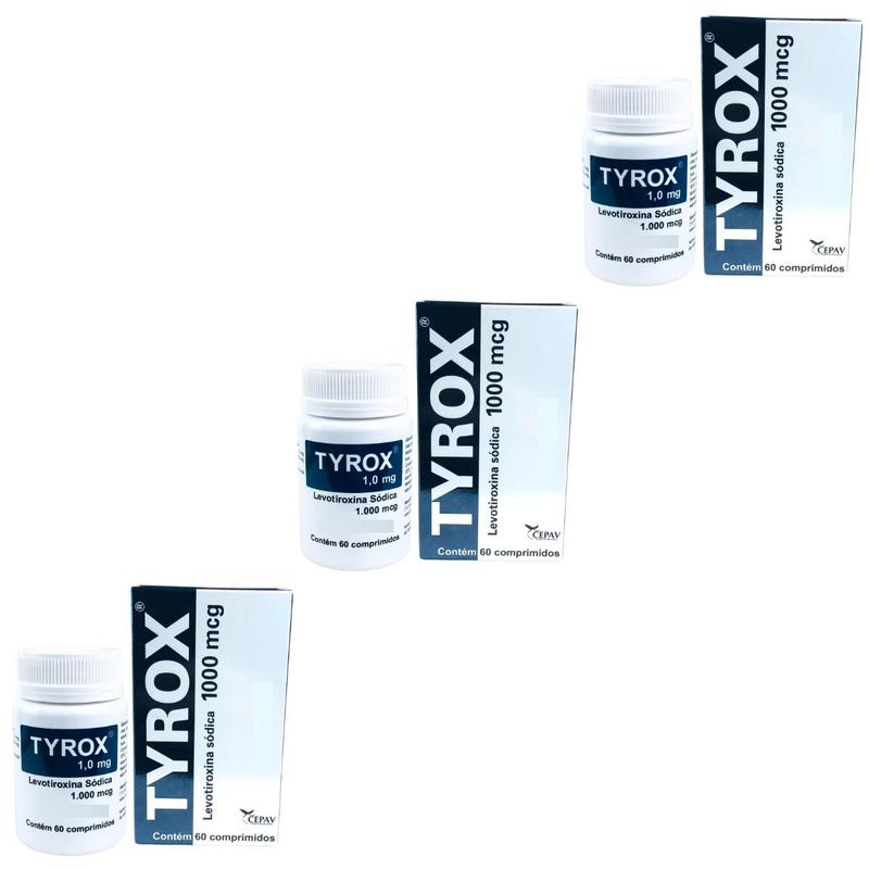 Kit 3 Tyrox 1000mg 60 Comprimidos Cães Cepav - Farmácia Pet - Magazine ...
