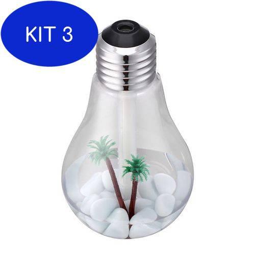 Kit 3 Umidificador Ambiente Ar Luz Led Luminária Lâmpada - Gold ...