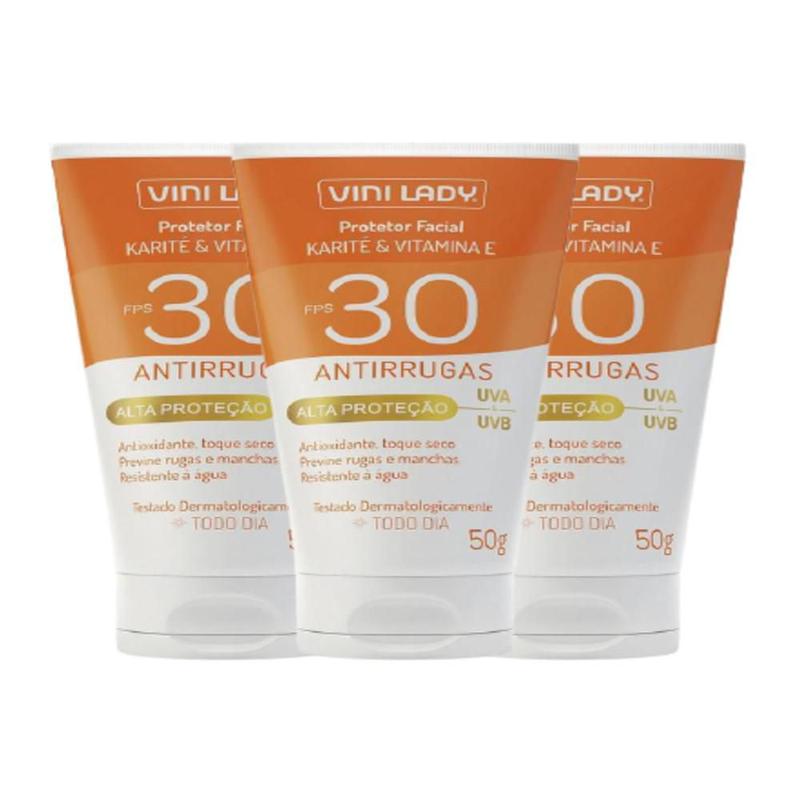 Kit 3 Un Vini Lady Protetor Solar Fps 30 Antirrugas 50G - Protetor ...