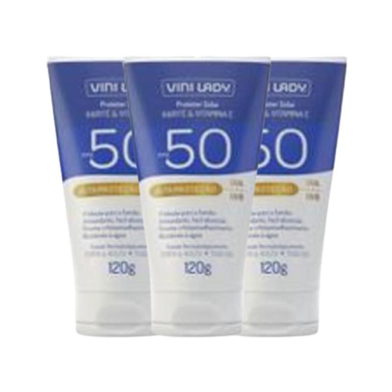 Kit 3 Un Vini Lady Protetor Solar Fps 50 120G - Protetor Solar ...