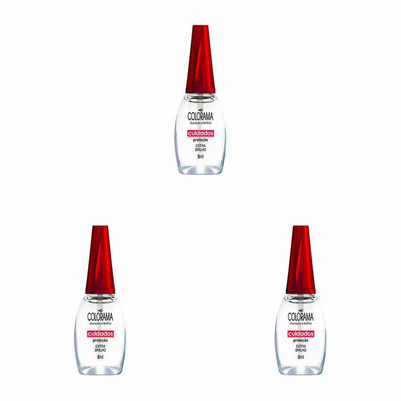 Kit 3 Und Esmalte Colorama Cuidados Extra Brilho 8ml - Esmalte ...