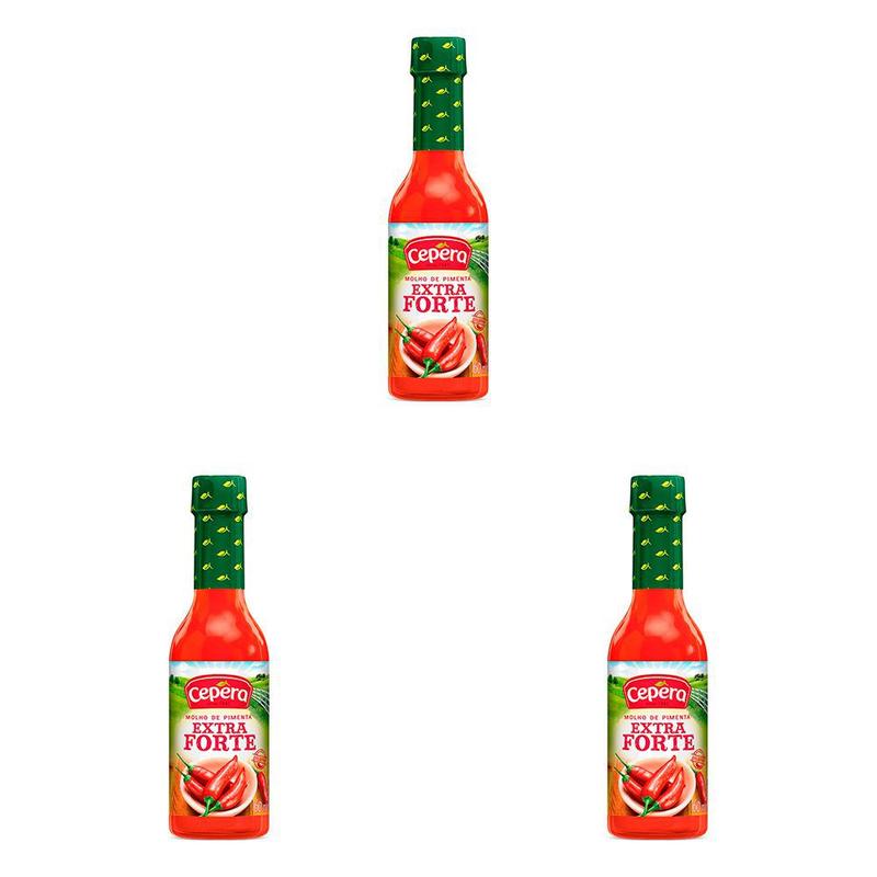 Kit 3 Und Molho Pimenta Cepêra Extra Forte Receita Mais Picante 60ml ...