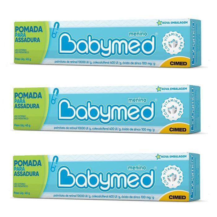 Kit 3 Unidades Babymed Azul Pomada Para Assaduras 45G - Cimed - Creme ...