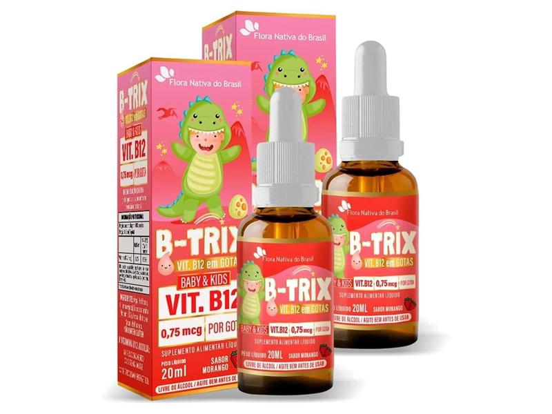 Kit 3 Vitamina B12 Em Gotas B-Trix Baby & Kids 20ml - Flora Nativa ...