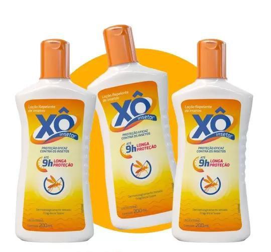 Kit 3 Xo Inseto Loção Corporal Frasco 200ml 15% deet Cimed - Repelente ...