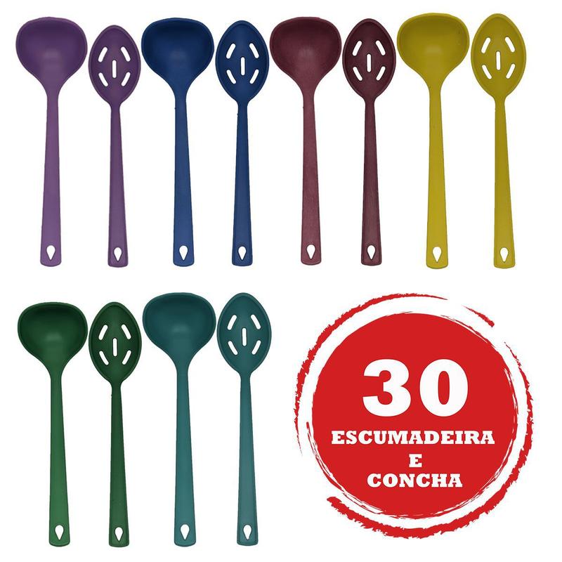 Kit 30 Concha Escumadeira Restaurante Plástico Color Atacado - vendeu ...