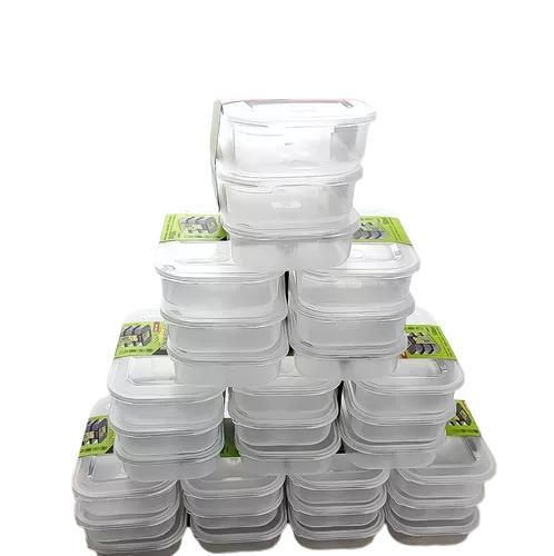 Kit 30 Potes Retangular Raso Pequeno Transparente 500 Ml - Nitron ...