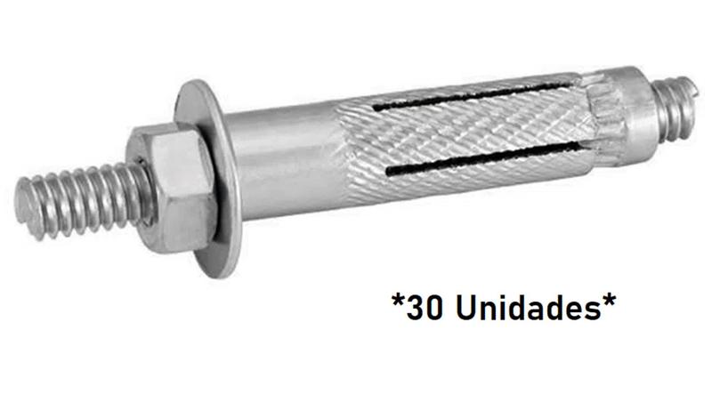 Kit 30 Un - Parafuso Chumbador Prisioneiro 1/4 x 65mm - Percar ...