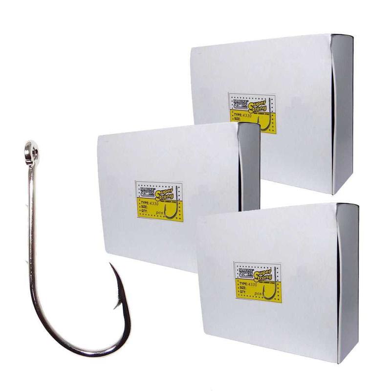 Kit 300 Anzol Marine Sports 4330 Nickel com farpas nas costas dos N.4/0 ...