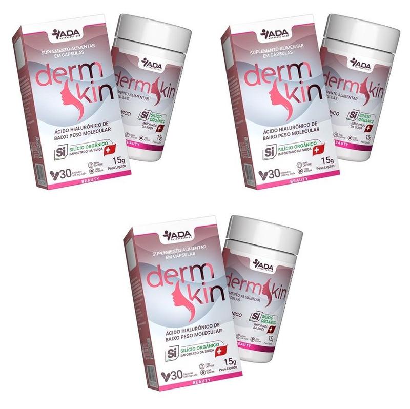Kit 3uni Dermskin (3x 30 cps) 500mg - ADA - Lip Tint - Magazine Luiza