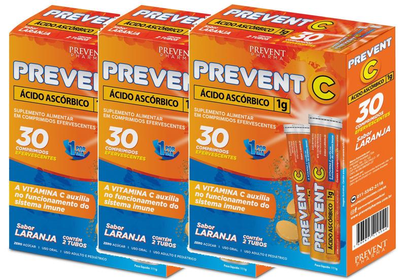 Kit 3uni Prevent C Efervescente 30 comp. - Prevent Pharma ...