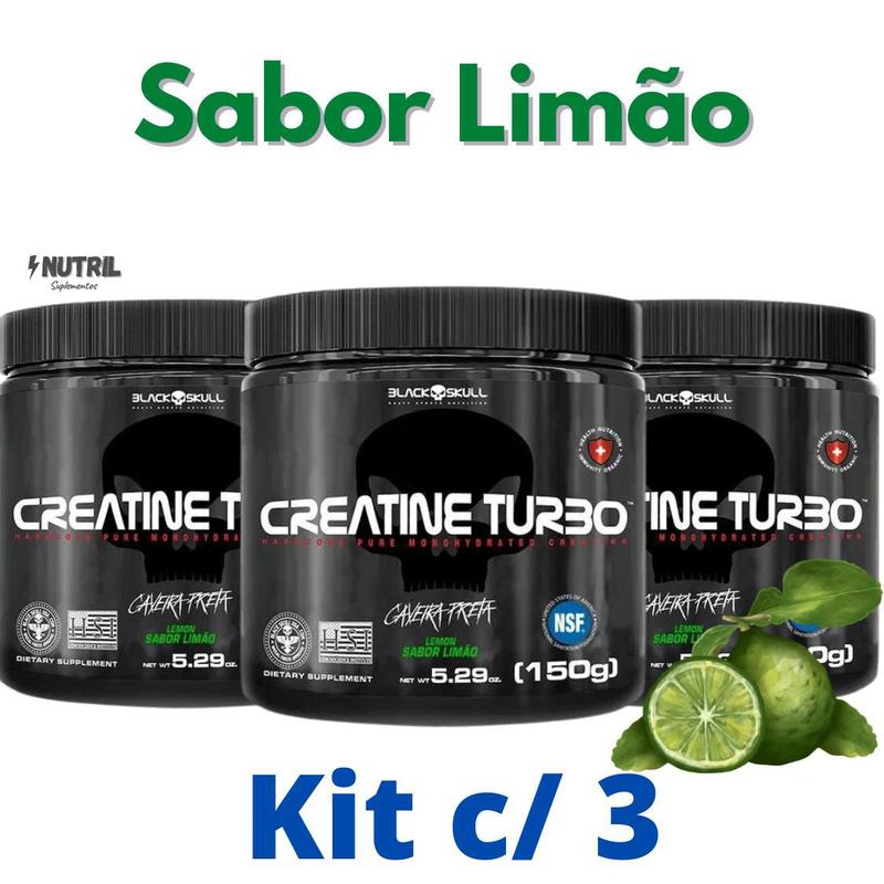 kit 3X Creatina Monohidratada Creatine Turbo Black Skull 150g - Energia ...