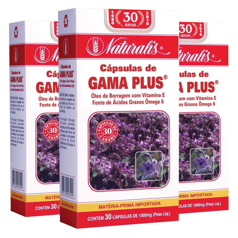 Kit 3x Gama Plus (1000mg) 30 Cápsulas - Naturalis - Ômega 3, 6, 9 ...