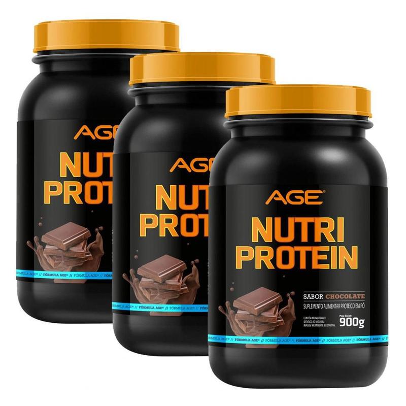 Kit 3x Nutri Protein Age 100% Whey - 900g - Massa Muscular - Magazine Luiza