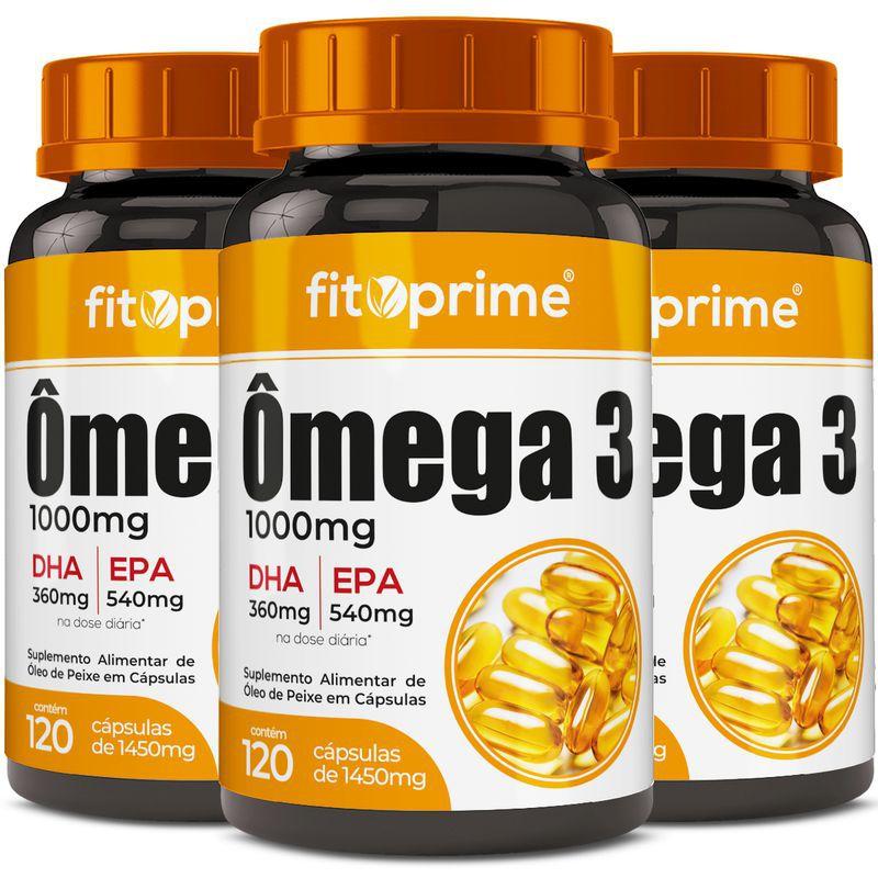 Kit 3x Ômega 3 Óleo De Peixe 120 cápsulas - FitoPrime - Ômega 3 / Óleo ...