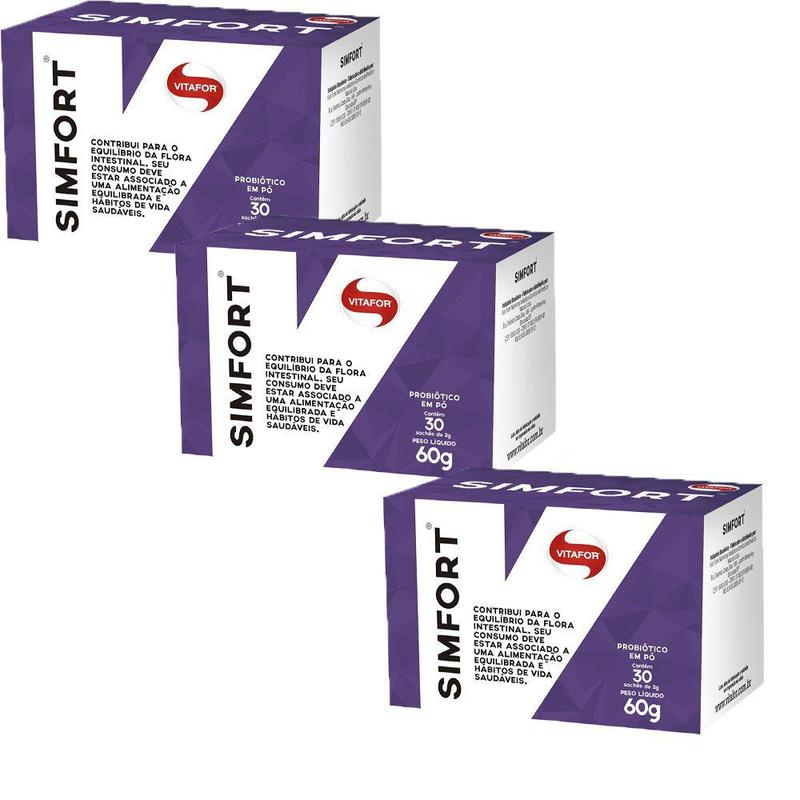 Kit 3x Simfort Vitafor 30 Sachês 2g - Probiótico Flora Intestinal ...