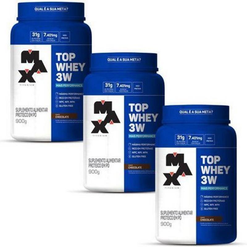 Kit 3x Top Whey 3W (900g) - Max Titanium - MAXTITANIUM - Whey Blend ...