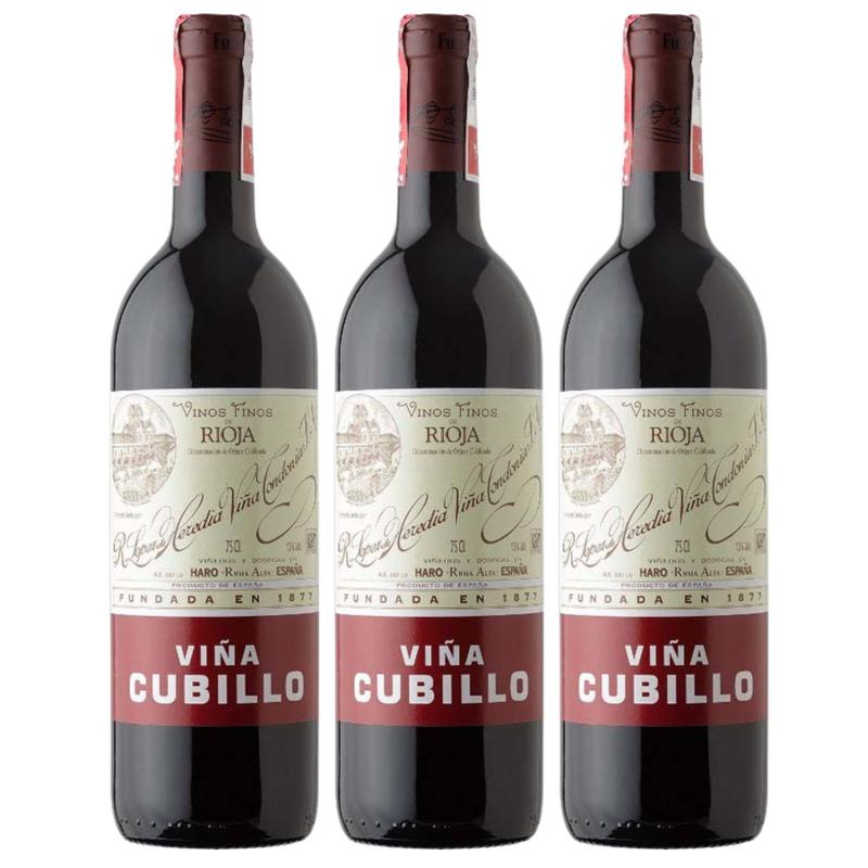 Kit 3x Vinhos Tintos Espanhol Tondonia Viña Cubillo Crianza - Viña ...