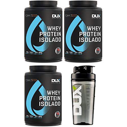 Kit 3x Whey Protein Isolado 900g + Coqueteleira dux - Dux Nutrition ...