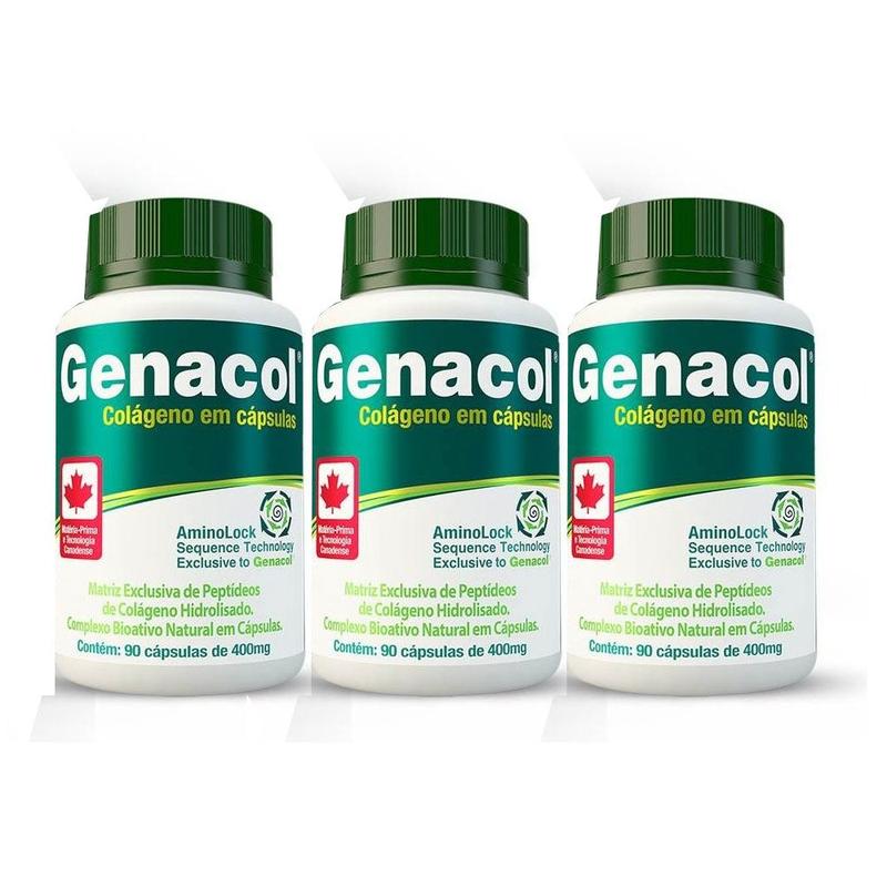 Kit 3x90 Genacol Colágeno Hidrolisado 400mg (270 Cápsulas) - Colágeno - Magazine Luiza