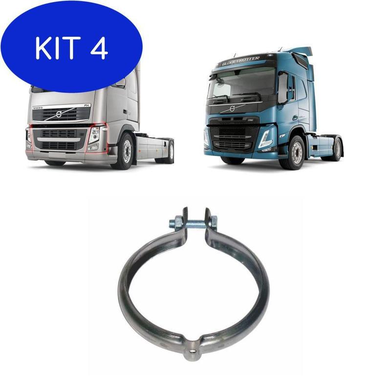 Kit 4 Abracadeira Escape 5 Polegadas Inox 1629499 Volvo Fh - Fado ...
