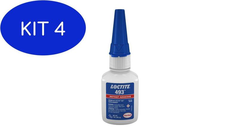 Kit 4 Adesivo Instantâneo Loctite 493 Cianoacrilato 20G - Capa de Chuva ...