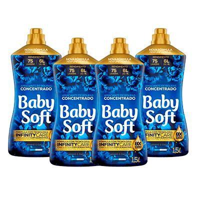 Kit 4 Amaciante Concentrado Baby Soft Carinho e Cuidado 1,5L ...