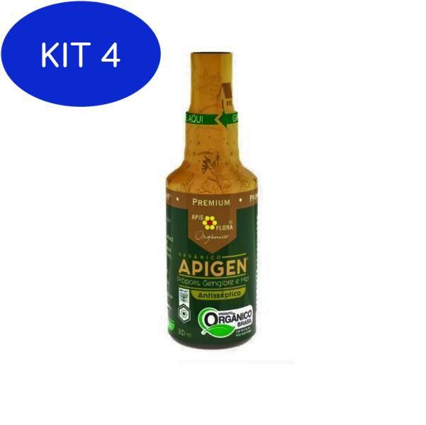 Kit 4 Apigen Antisséptico Orgânico Própolis/Gengibre/Mel - Apis Flora - Composto de Mel ...