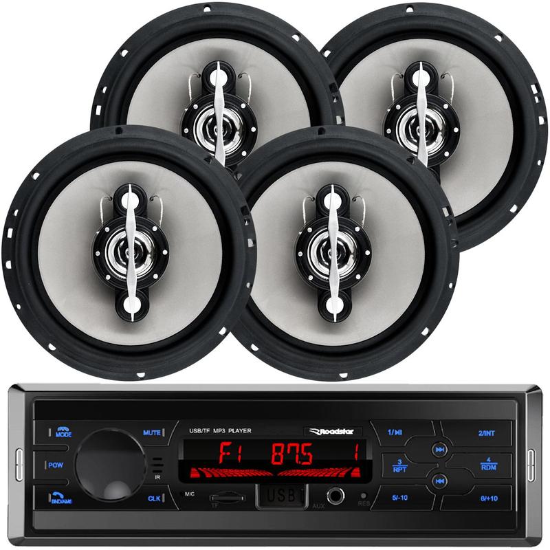 Kit 4 Auto Falante 6 Pol 70w + Radio Bluetooth Mp3 Player - ROADSTAR ...