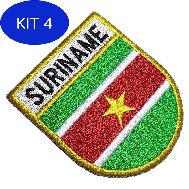 Kit 4 Bandeira País Suriname Patch Bordado Para Camisa Uniforme - Br44 - Bandeiras - Magazine Luiza