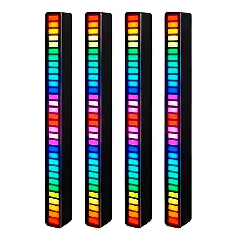 Kit 4 Barras de Led RGB Preto Sem Fio Torre Gamer Sensor Som - Knup ...